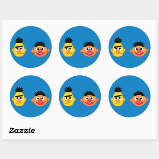 Bert & Ernie Emojis Classic Round Sticker | Zazzle