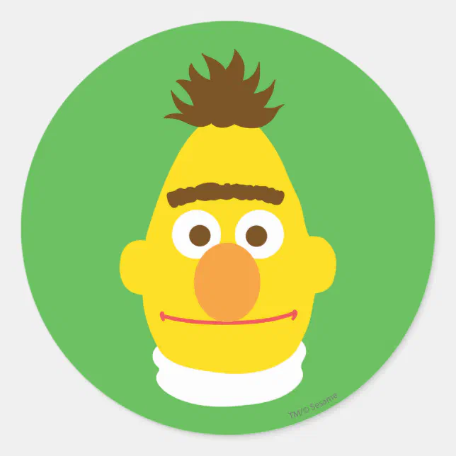 Bert Face Classic Round Sticker | Zazzle