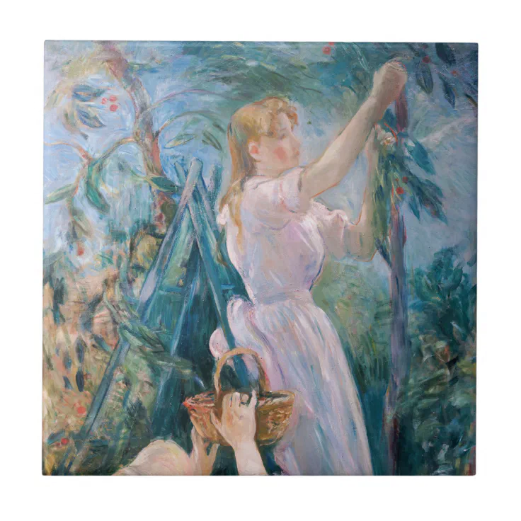 Berthe Morisot - The Cherry Picker Ceramic Tile | Zazzle