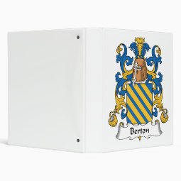 Berton Family Crest 3 Ring Binder | Zazzle