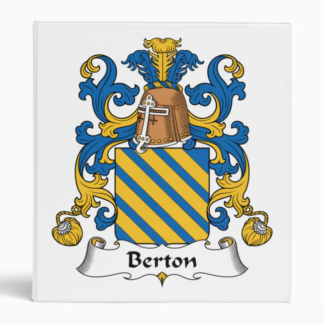 Berton Family Crest 3 Ring Binder | Zazzle