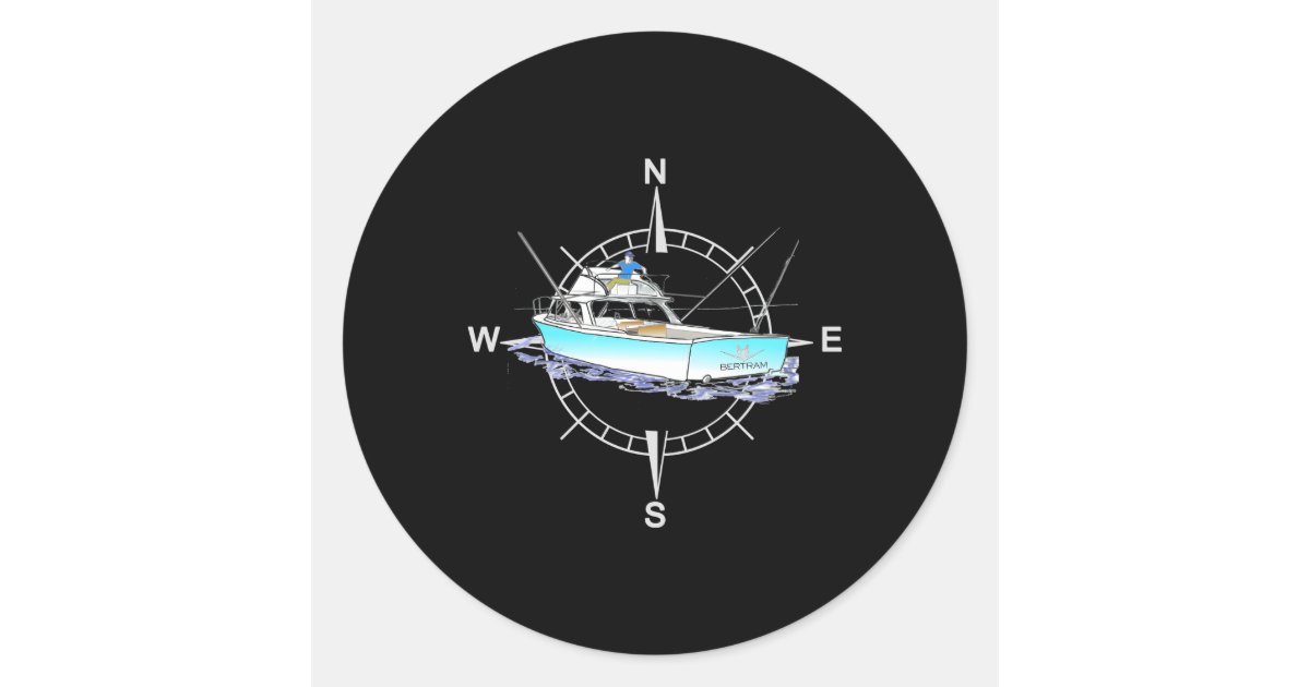 Bertram 31 Printed On Back Classic Round Sticker | Zazzle