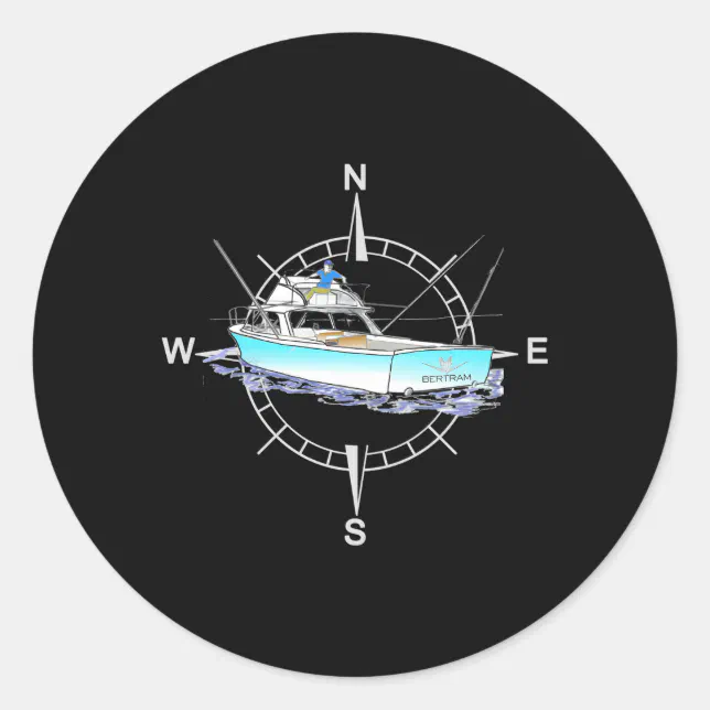 Bertram 31 Printed On Back Classic Round Sticker | Zazzle