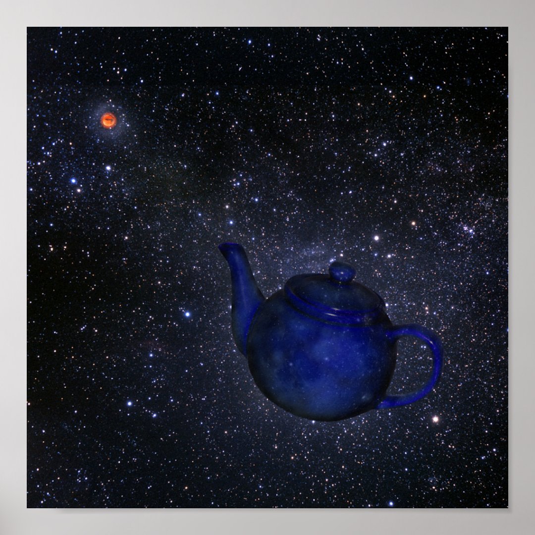 Bertrand Russell's Famous Celestial Teapot Poster | Zazzle