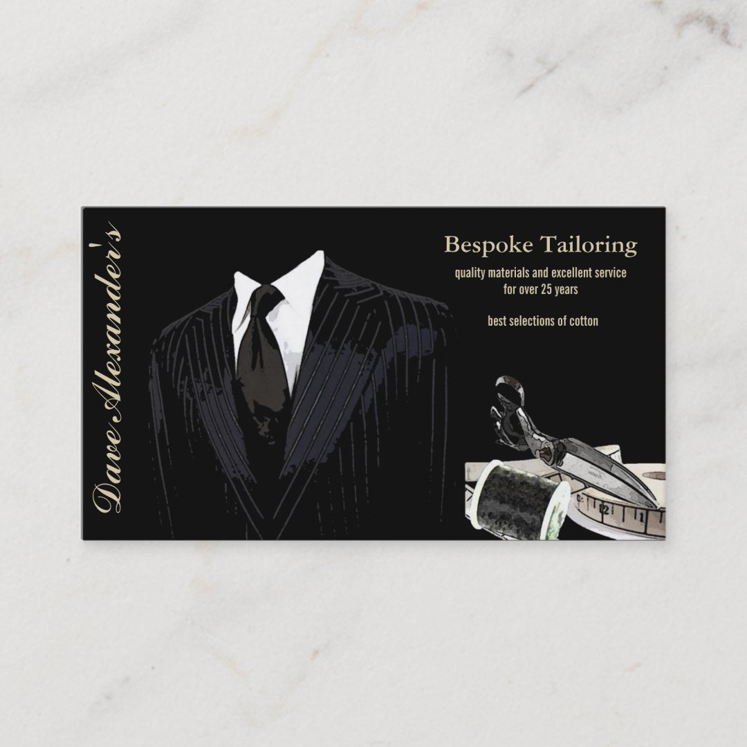 bespoke tailoring business card | Zazzle