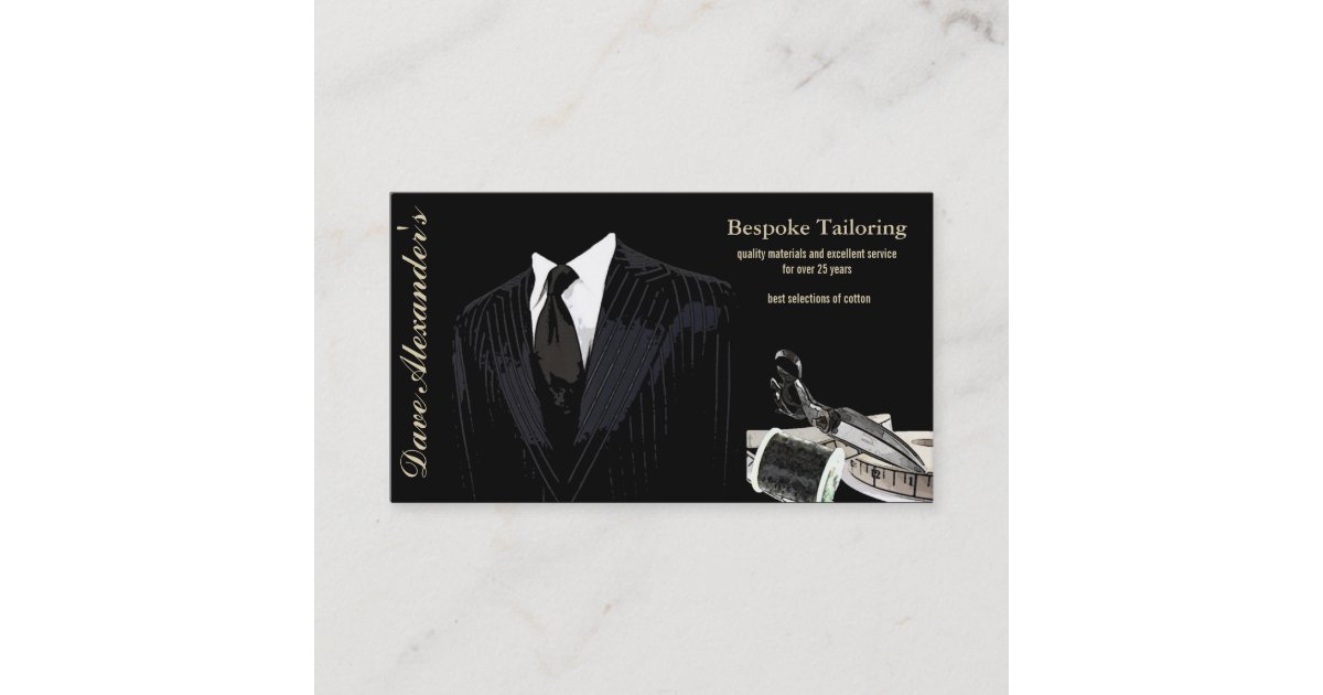 bespoke tailoring business card | Zazzle