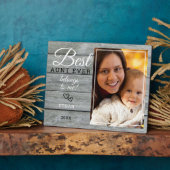 Best Aunt Ever Gift Photo Rustic Gray Wood Plaque | Zazzle