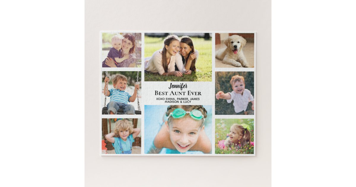 Best Aunt Ever Photo Collage Personalized Jigsaw Puzzle | Zazzle