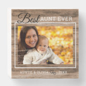 Best Aunt Ever Rustic Wood Custom Photo Wooden Box Sign | Zazzle