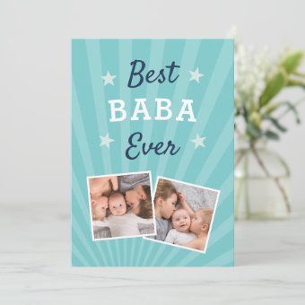 Best Baba Ever | Father's Day Flat Photo Card | Zazzle