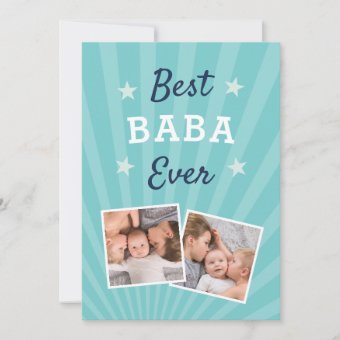 Best Baba Ever | Father's Day Flat Photo Card | Zazzle