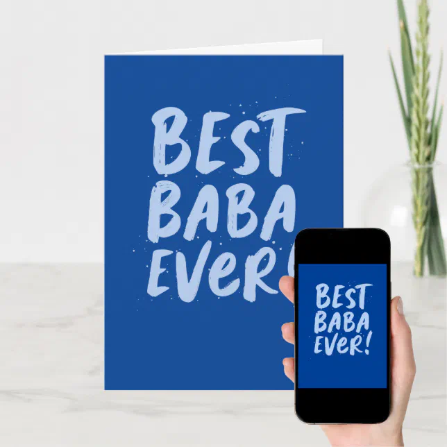 Best Baba Ever Greek trendy text Father's Day Card | Zazzle