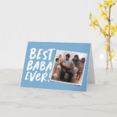 Best baba ever modern photo blue Father's Day Card | Zazzle
