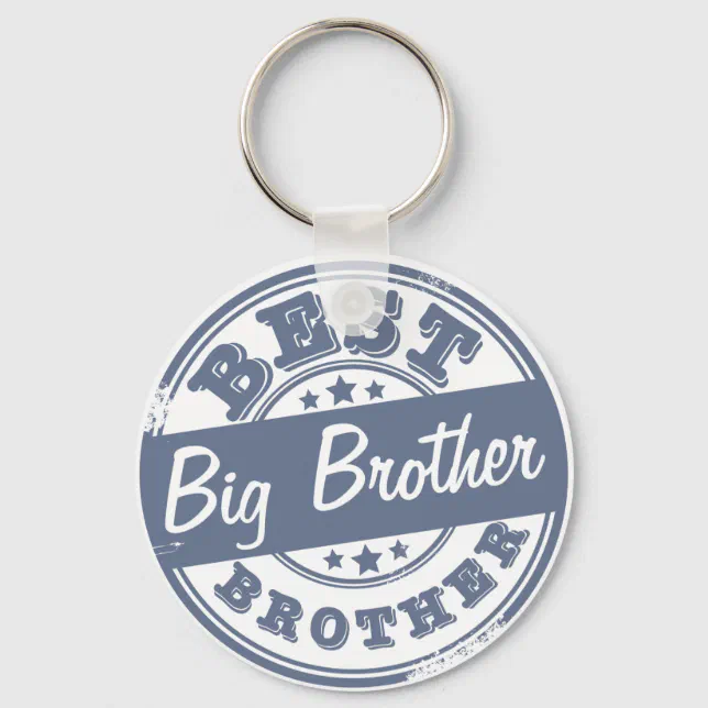 Best Big Brother - rubber stamp effect - Keychain | Zazzle