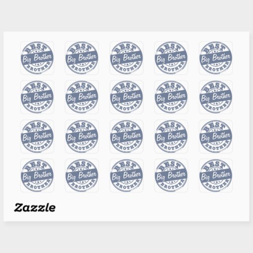 Best Big Brother - rubber stamp effect - Square Sticker | Zazzle