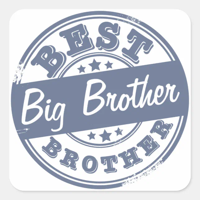 Best Big Brother - rubber stamp effect - Square Sticker | Zazzle