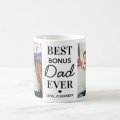 Best BONUS DAD Ever Custom 2 Photo Father's Day Coffee Mug | Zazzle