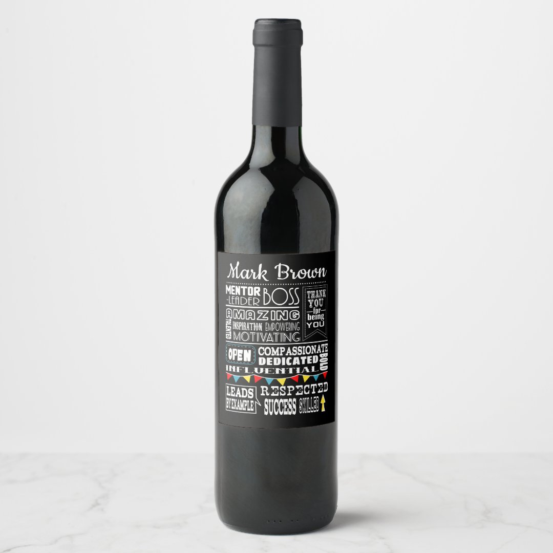 Best Boss Appreciation Gift Wine label Custom | Zazzle
