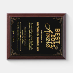 Best Boss Award Personalized Thank You Gift | Zazzle