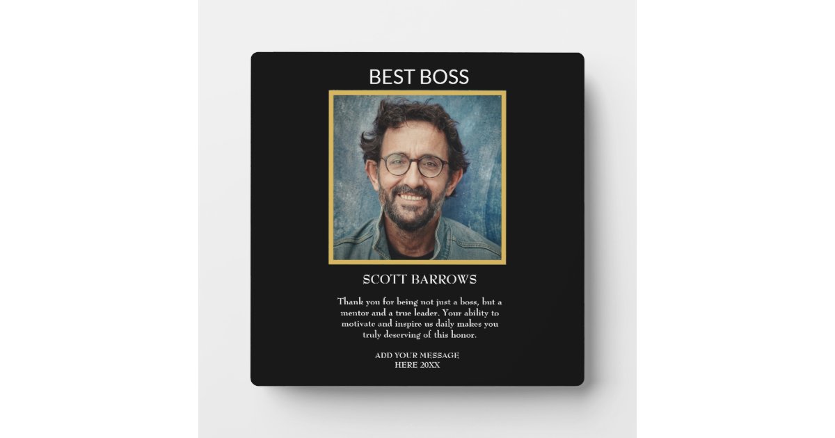 Best Boss award with photo Plaque | Zazzle