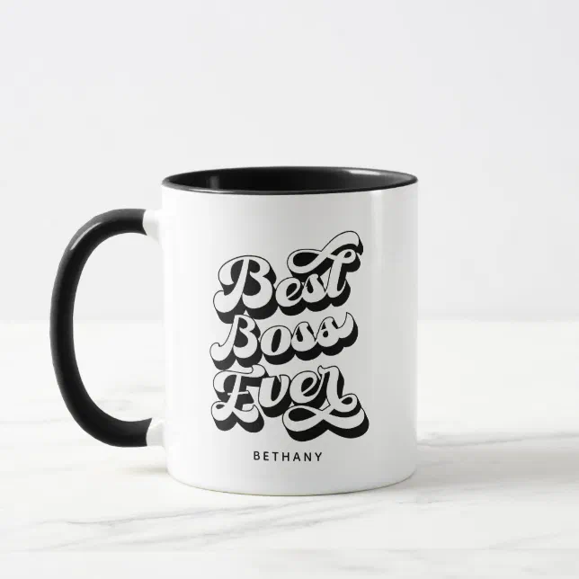Best Boss Ever Custom Name Mug | Zazzle