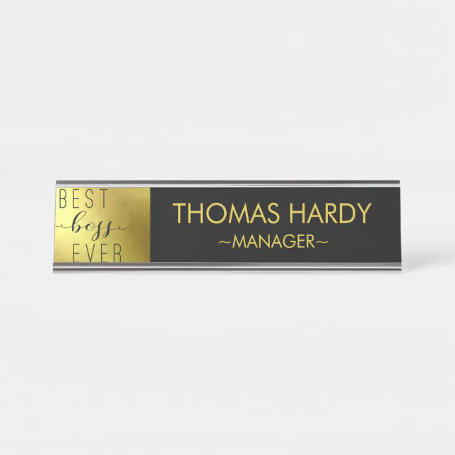 Best boss ever desk name plate | Zazzle