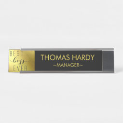 Best boss ever desk name plate | Zazzle