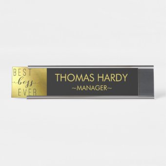 Best boss ever desk name plate | Zazzle