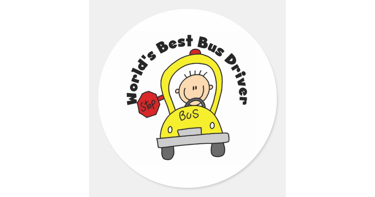 Best Bus Driver Classic Round Sticker | Zazzle