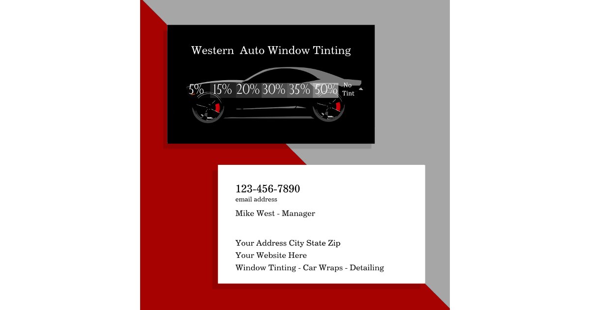 Best Car Automotive Window Tinting Business Card | Zazzle