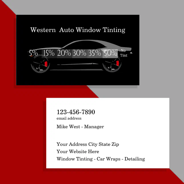 Best Car Automotive Window Tinting Business Card | Zazzle