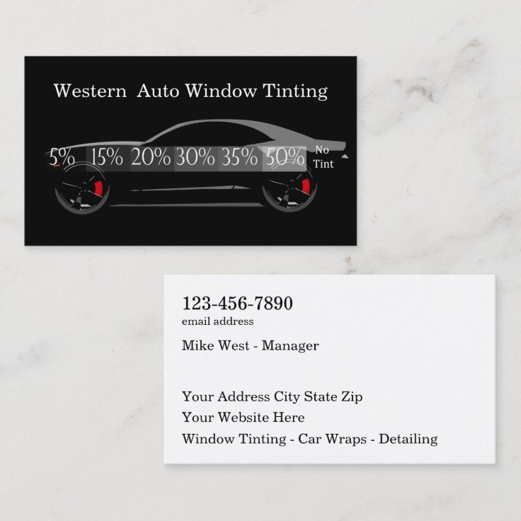 Best Car Automotive Window Tinting Business Card | Zazzle
