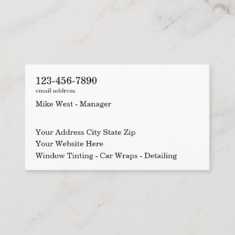Best Car Automotive Window Tinting Business Card | Zazzle