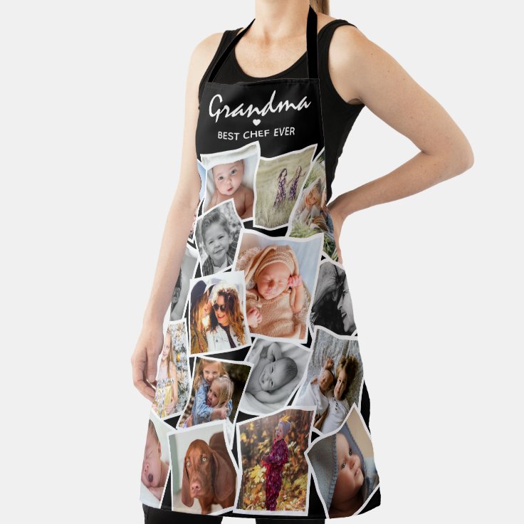 Best Chef Ever Modern Photo Collage All over Print Apron | Zazzle