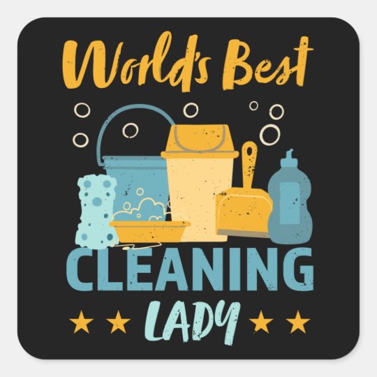 Best Cleaning Lady Housekeeping Gift Square Sticker | Zazzle.com