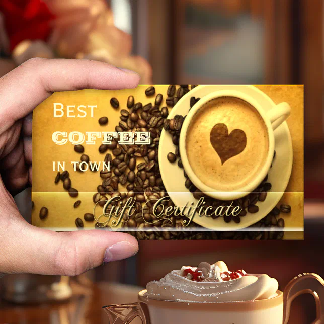 Best Coffee in Town Gift Certificate Template | Zazzle