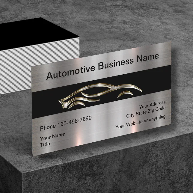 Best Cool Metallic Look Automotive Business Card | Zazzle