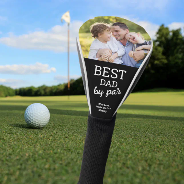 Best Dad by Par Custom Photo Modern Father's day Golf Head Cover | Zazzle