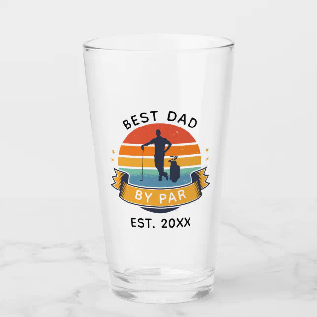 Best Dad By Par Golf Lover Fathers Day Custom Glass | Zazzle