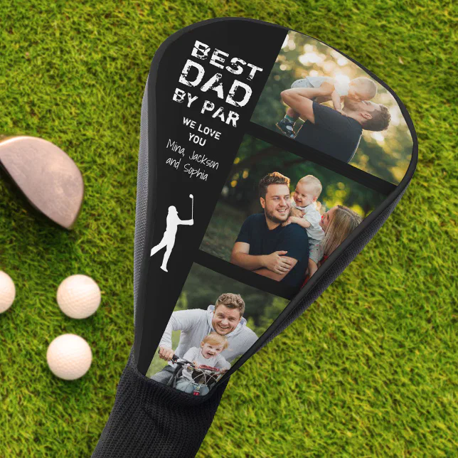 Best Dad By Par Photo Cool Golfer Father's Day Golf Head Cover | Zazzle