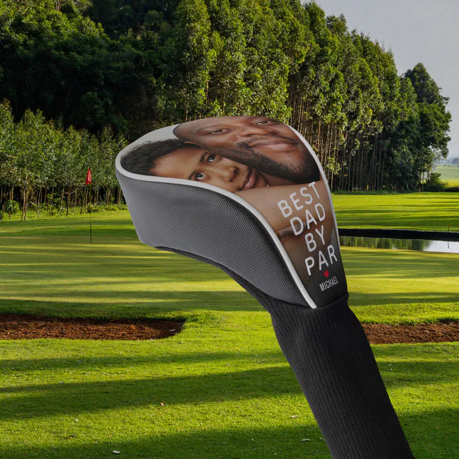 Best Dad By Par Photo Father's Day Golf Head Cover | Zazzle