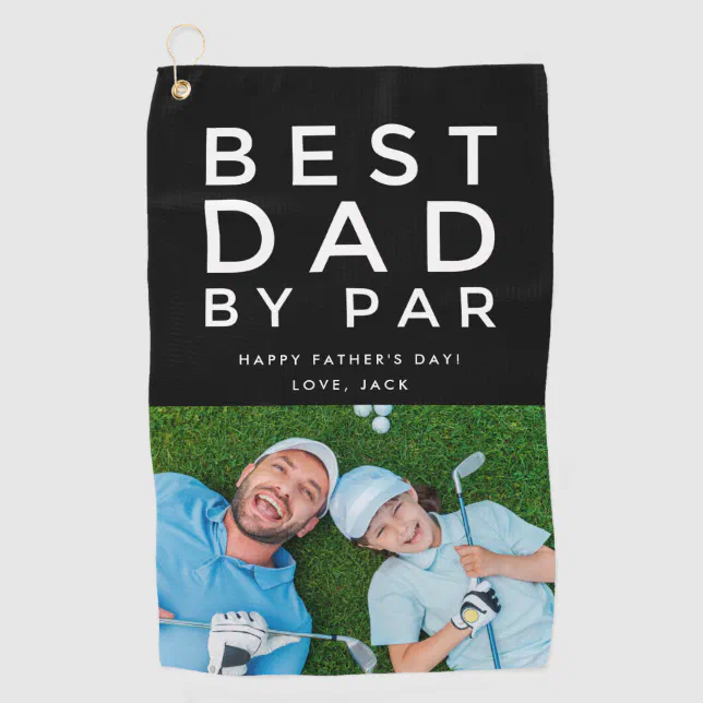 Best Dad By Par Photo Golf Father's Day Golf Towel | Zazzle