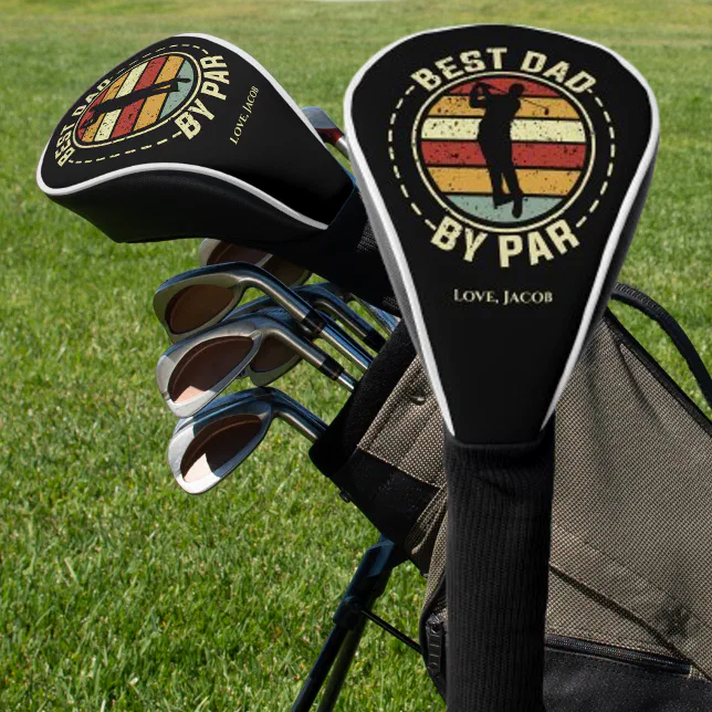 Best Dad By Par Retro Father's Day Golf Head Cover | Zazzle