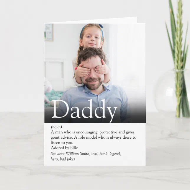 Best Dad, Daddy, Father Ever Definition Photo Card | Zazzle