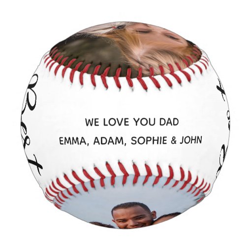 Best Dad Ever 2 Photo Baseball | Zazzle