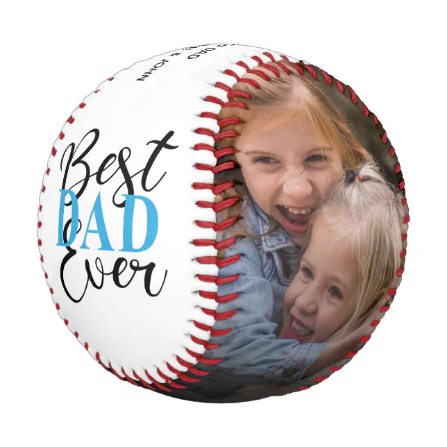 Best Dad Ever 2 Photo Baseball | Zazzle