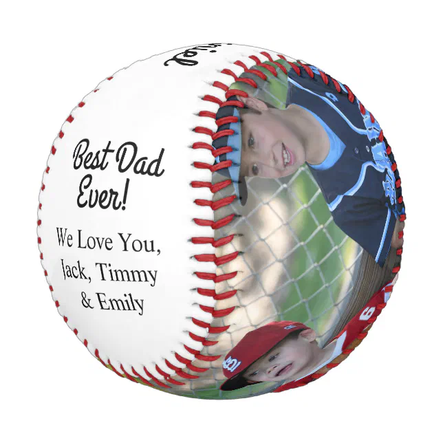 Best Dad Ever 2 Photo Collage Father’s Day Baseball | Zazzle