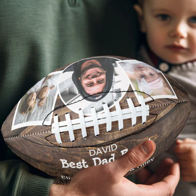 Best Dad Ever 3 Photo Collage Football | Zazzle