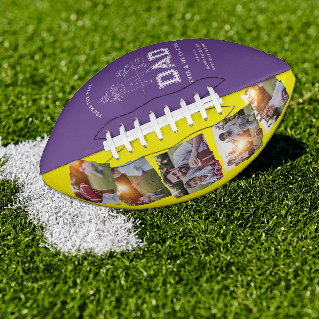 Best Dad Ever | 5 Photo Father's Day Football | Zazzle