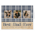 Best Dad Ever Buffalo Plaid Wood Photo Fathers Day Card | Zazzle